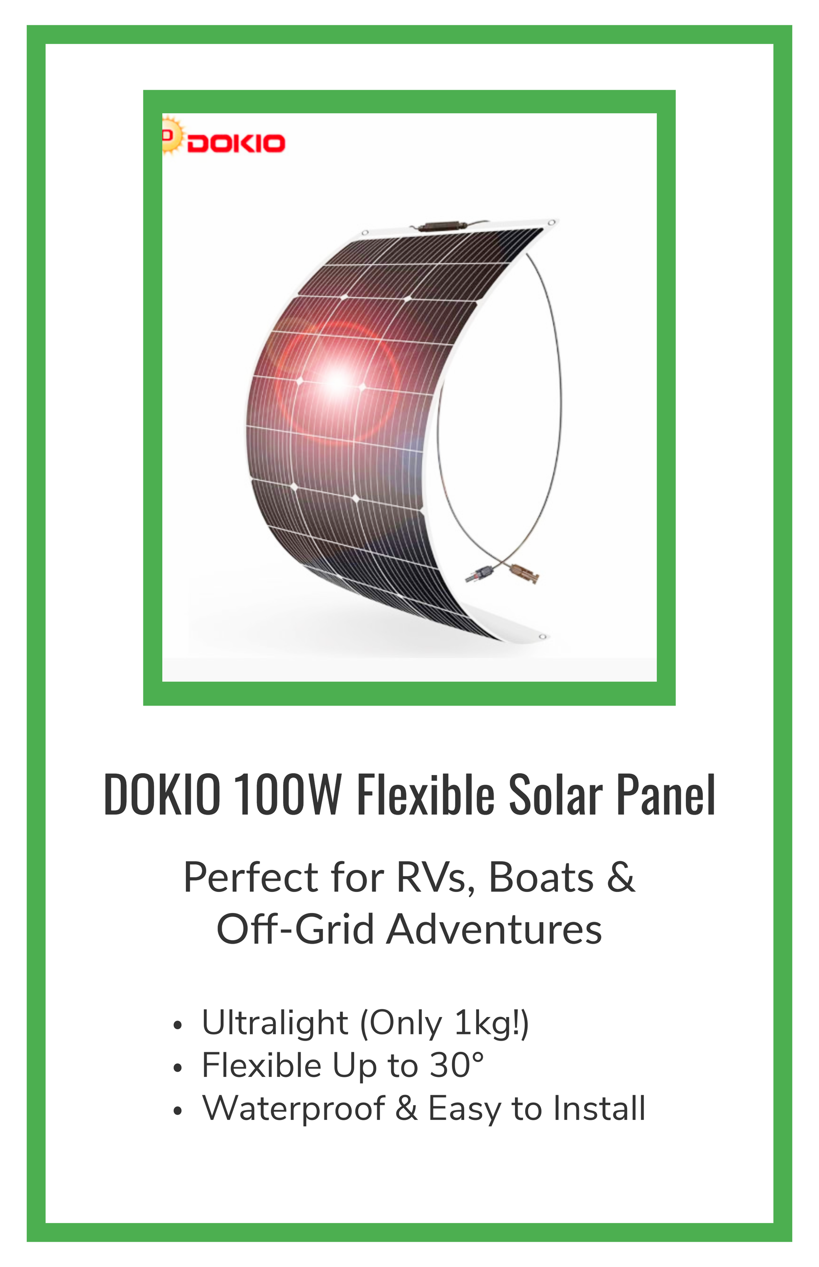 DOKIO 100W 18V Flexible Solar Panel Review